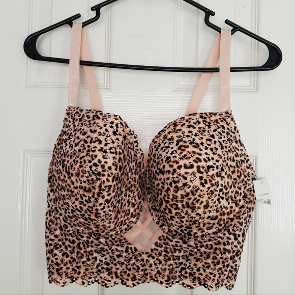Cato | Intimates & Sleepwear | New Longline Leopard Print Lace Peach ...